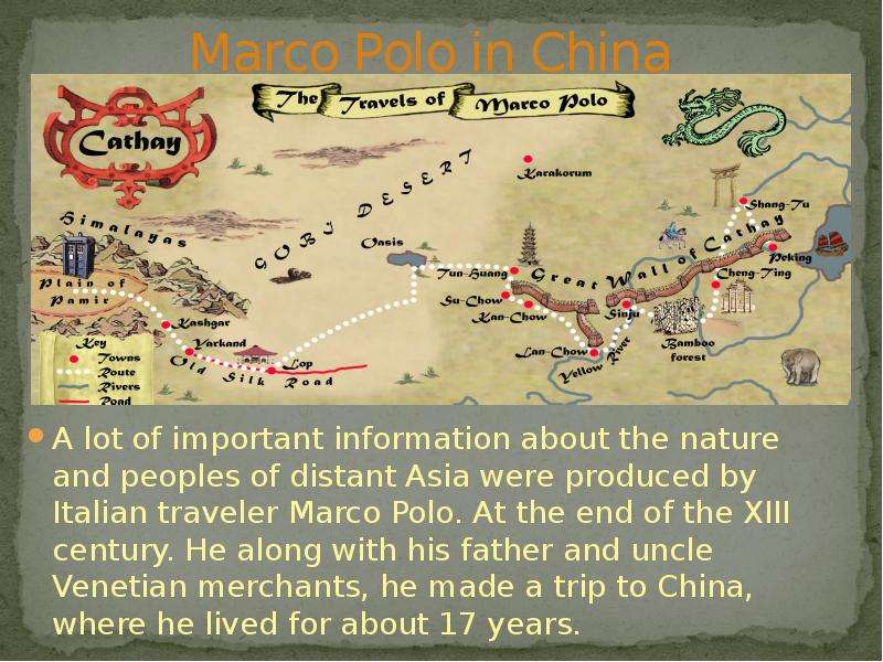 MARCO POLO Italian merchant and traveler, who presented the story of ...